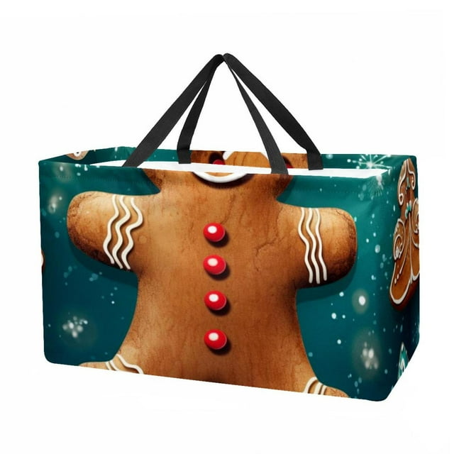Gingerbread Man Large Foldable Oxford Cloth Beach Bag Storage Bin ...