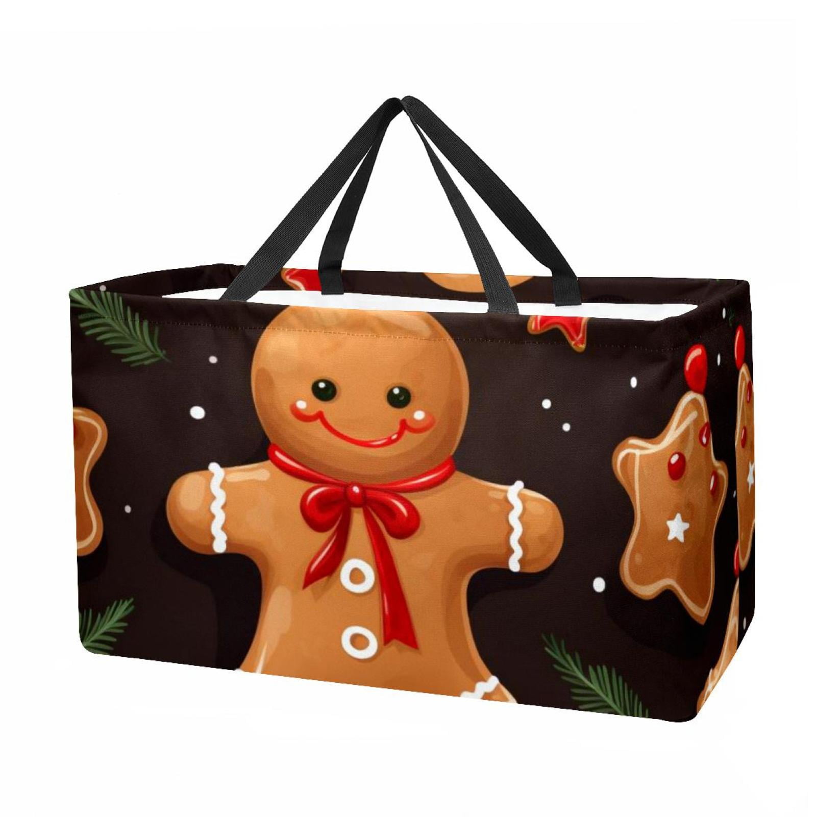 Gingerbread Man Large Foldable Oxford Cloth Cube Organizer Tote Bag Toy ...