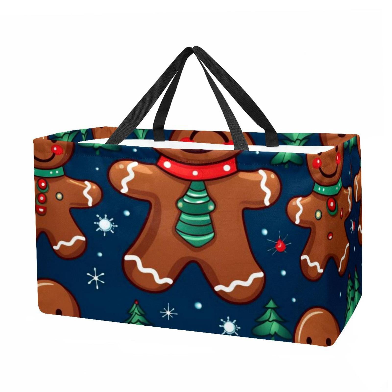 Gingerbread Man Large Oxford Cloth Grocery Basket - Foldable Shopping ...