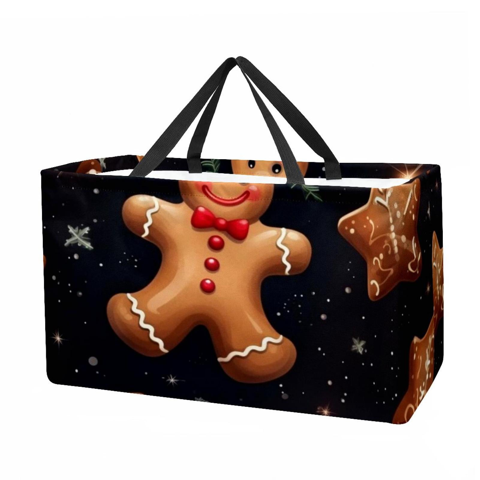 Gingerbread Man Large Oxford Cloth Picnic Basket Shopping Bag Cube ...