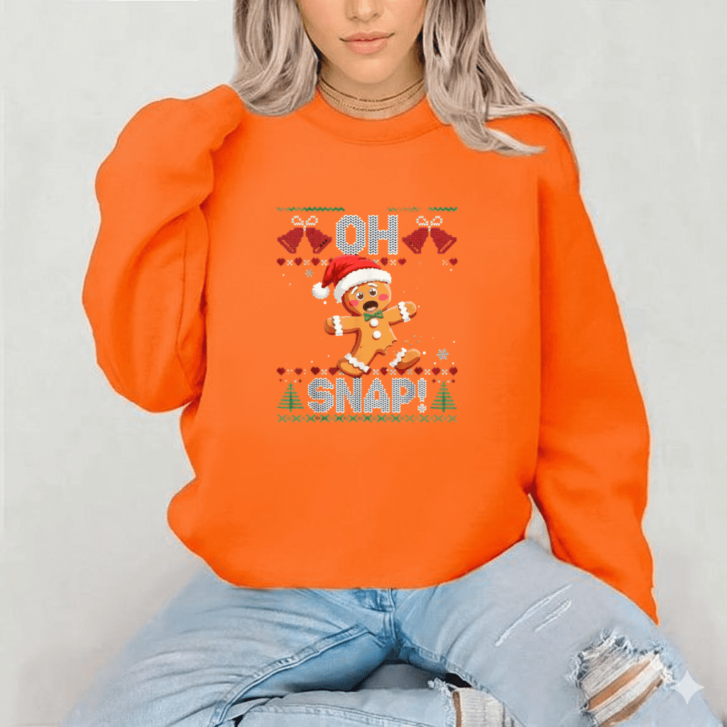 Gingerbread Man Oh Snap Christmas Ugly Holiday Sweater Funny Sweatshirt ...