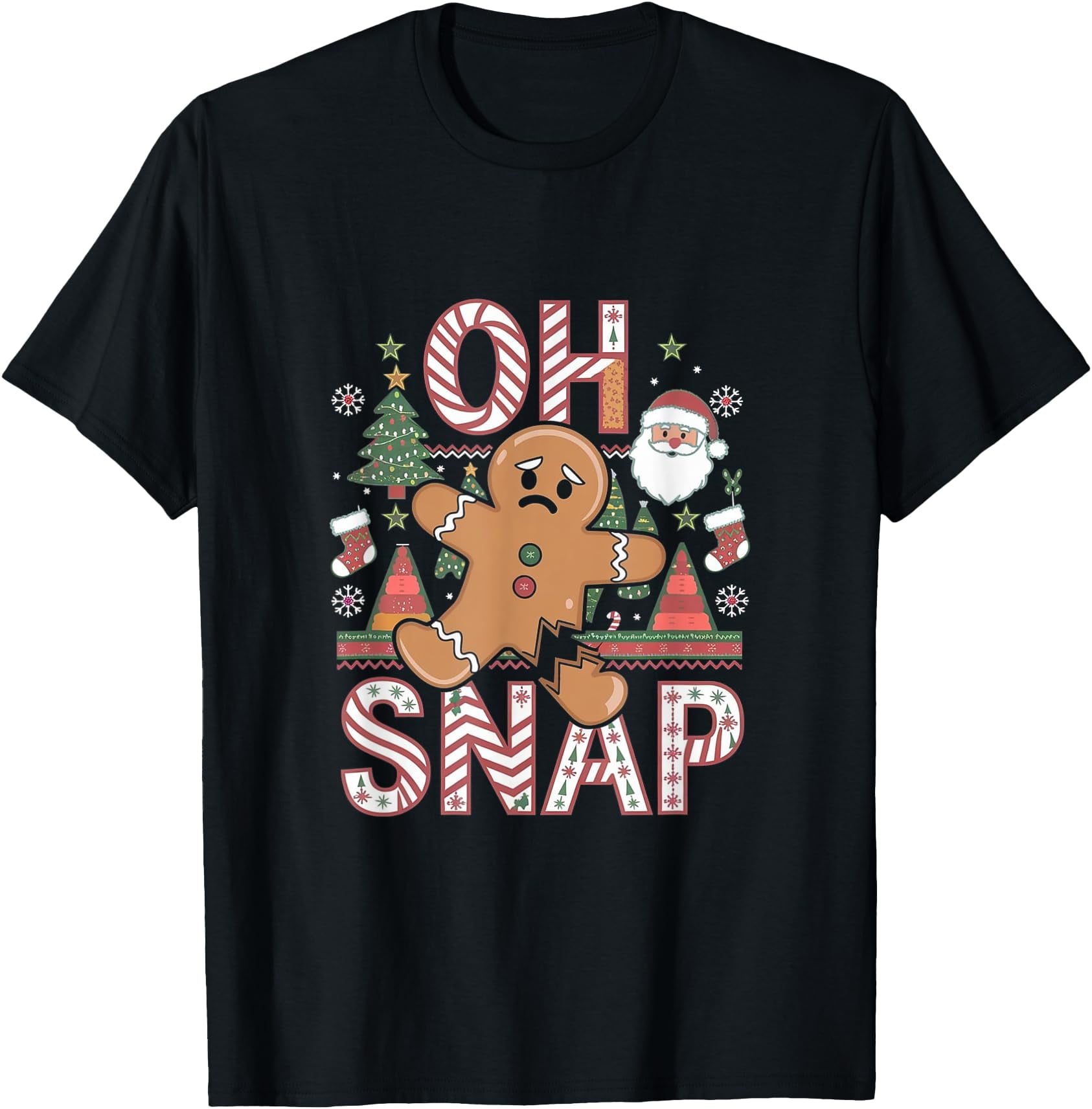 Gingerbread Man Oh Snap Krismast Outfit T-Shirt - Walmart.com