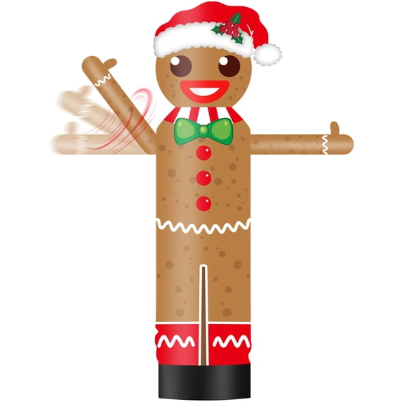Gingerbread Man One-Arm Waving Inflatable Tube Man Wacky Dancing Guy ...