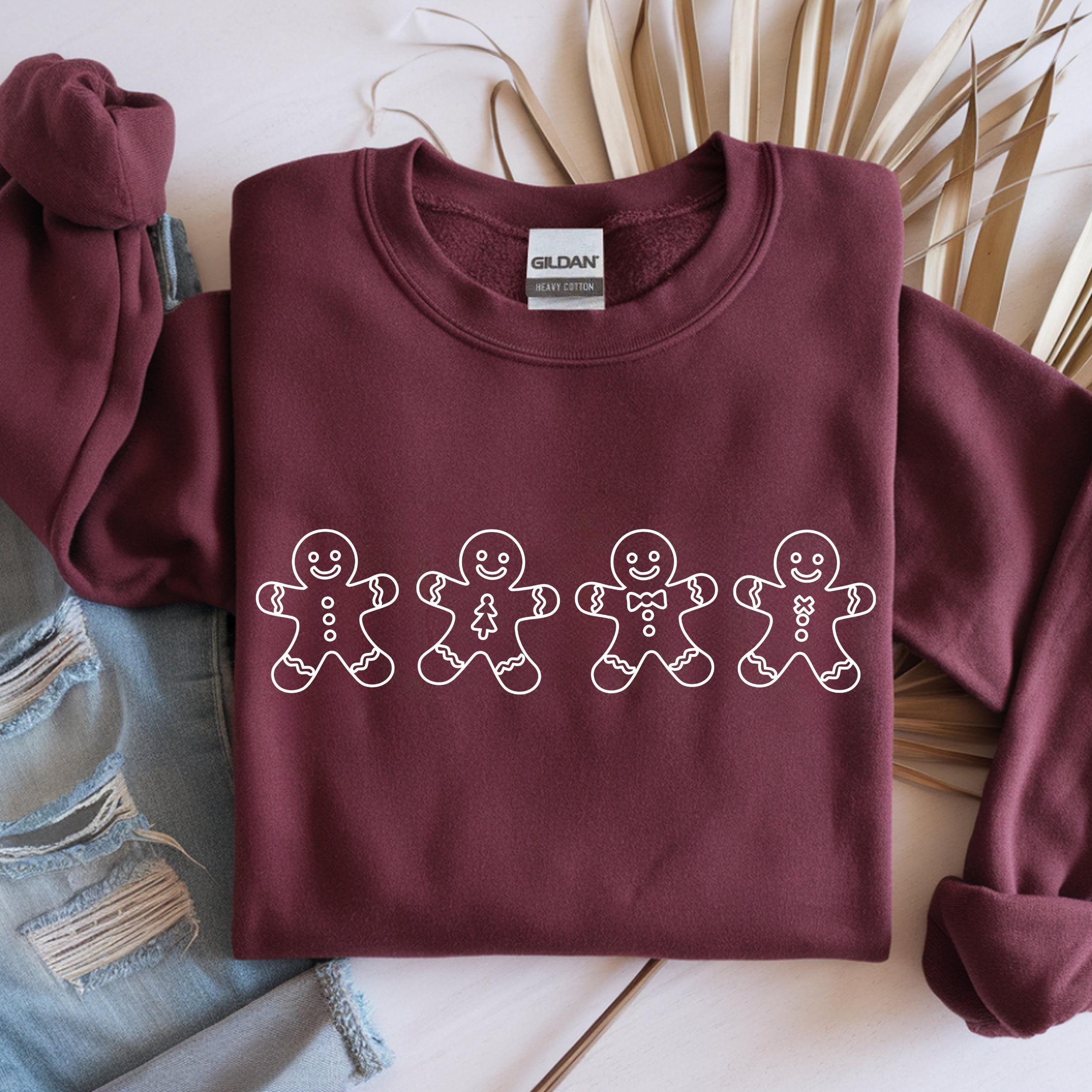Gingerbread Man Outline T-Shirt, Simple Graphic Tee, Minimalist Shirt ...