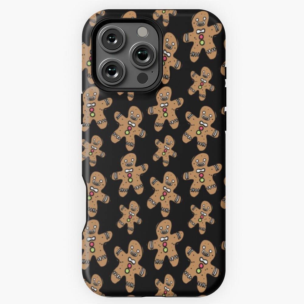 Gingerbread Man Pattern Phone Case for iPhone 11 12 13 14 15 16 17 Pro ...