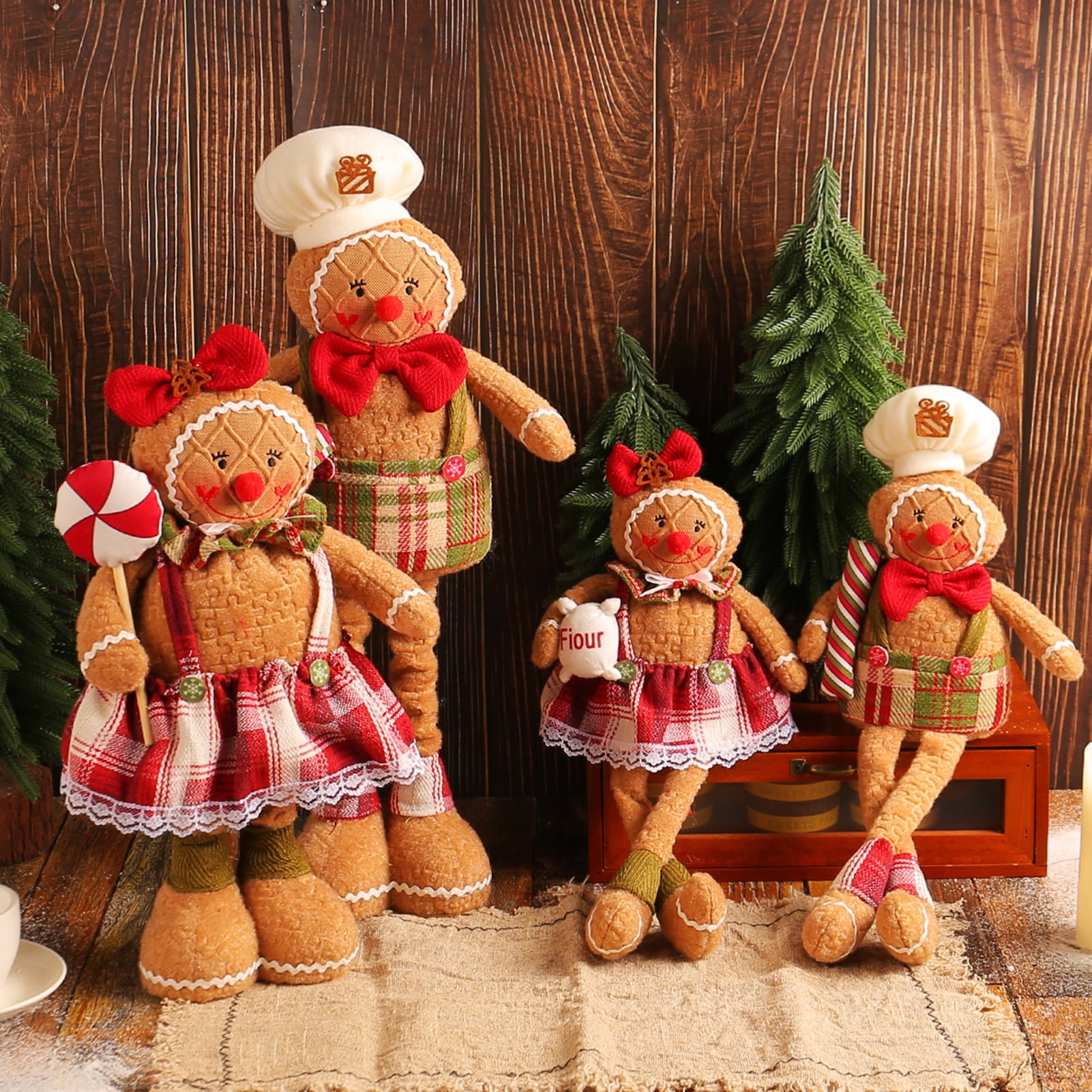 Gingerbread Man Plush Toy Christmas Gingerbread Man Ornament Stuffed ...