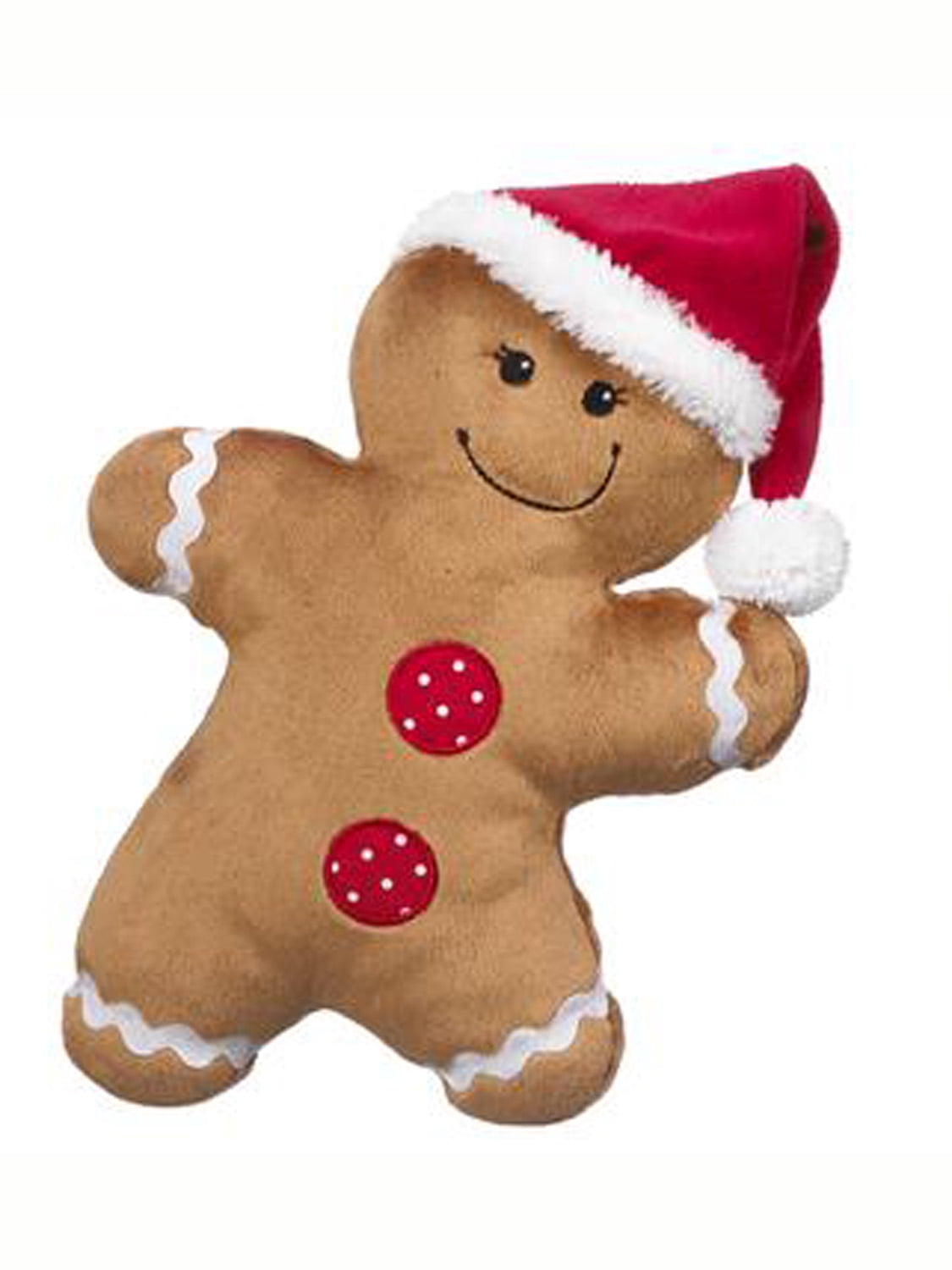 Ganz Gingerbread Man Plush Toy, Santa Hat, Soft Polyester, Holiday Gift ...