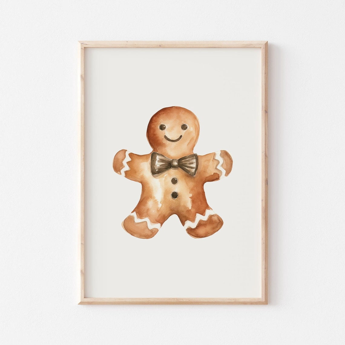 Gingerbread Man Print, Xmas Festive Kitchen Decor, Cute S, Cozy Winter ...