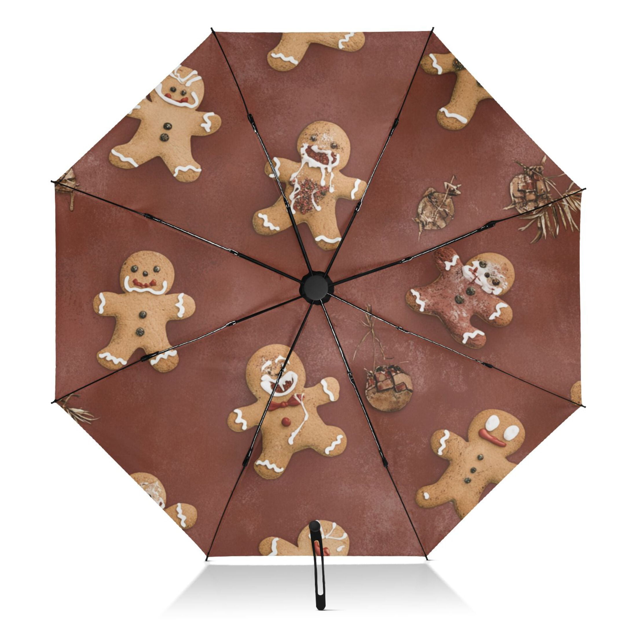 Gingerbread Man Repeat Pattern Extra Large Automatic Umbrella, UV ...