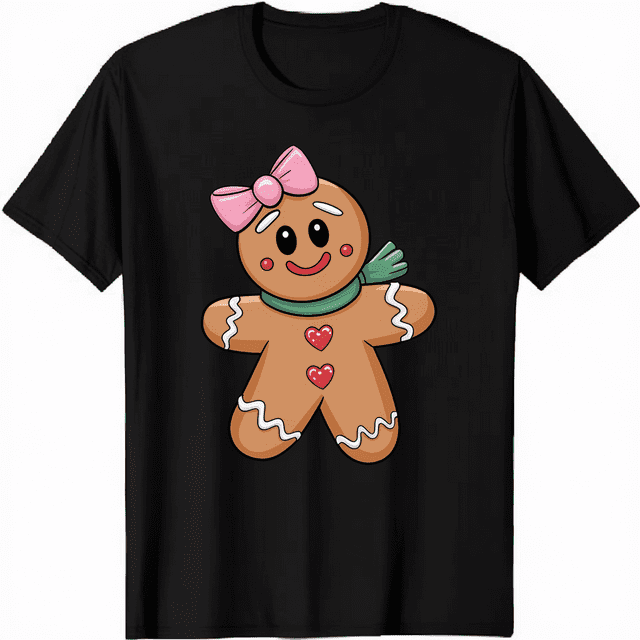 Gingerbread Man Shirt Christmas Cookie Baking Holiday Tee T-Shirt ...