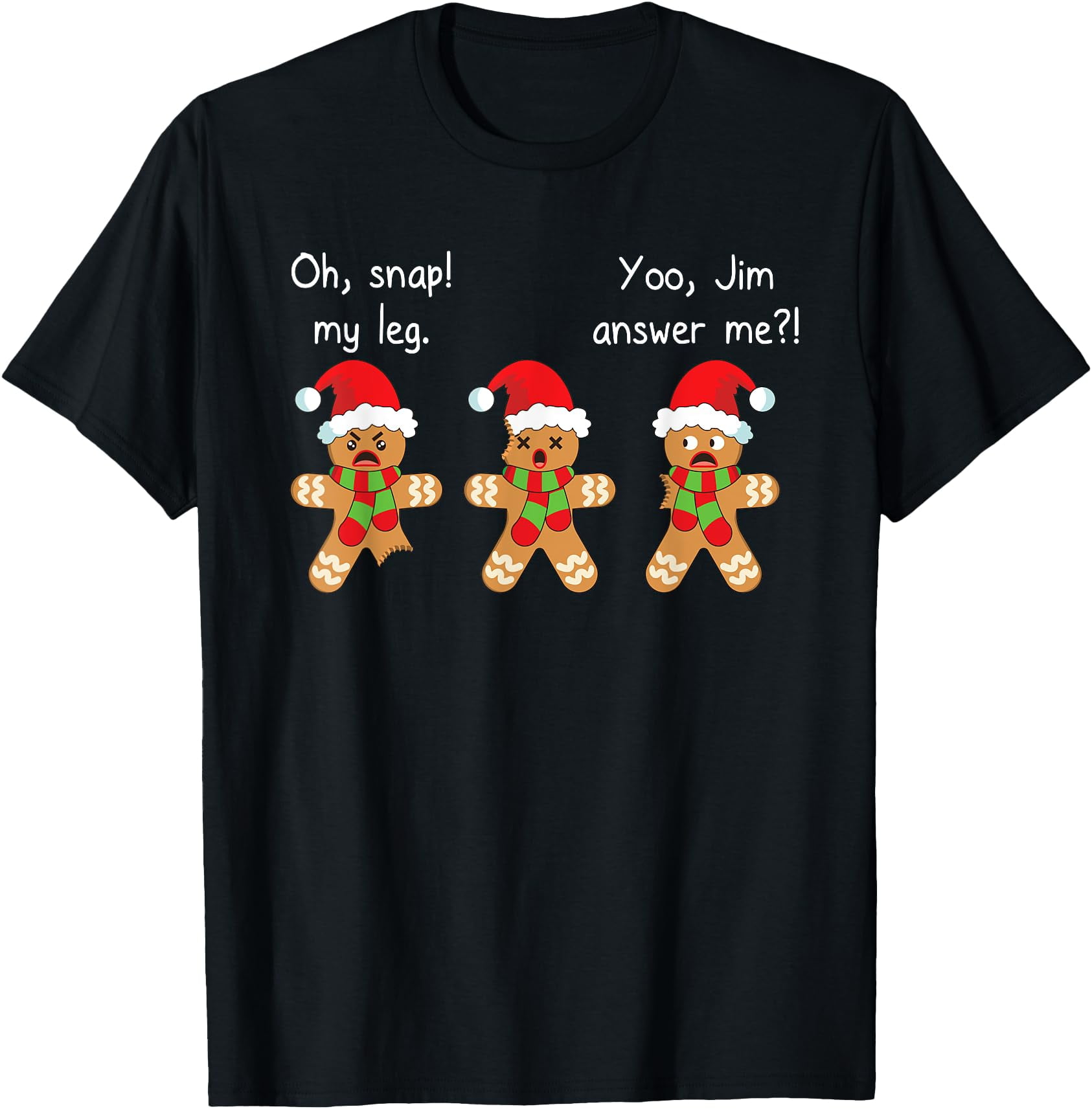 Gingerbread Man Shirt Cute Krismast Oh Snap T-Shirt - Walmart.com
