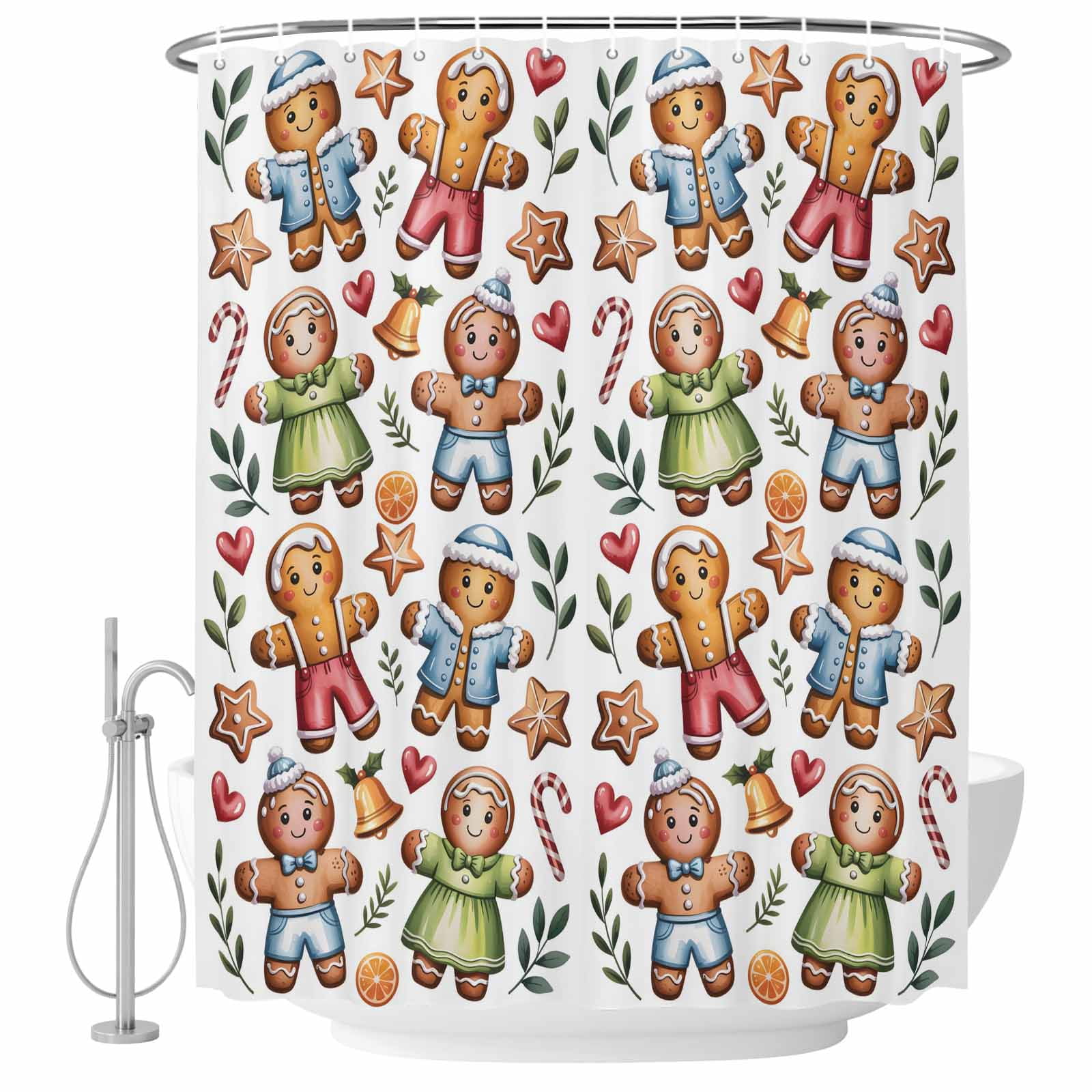 Gingerbread Man Shower Curtain, Waterproof Shower Curtains for Bathroom ...