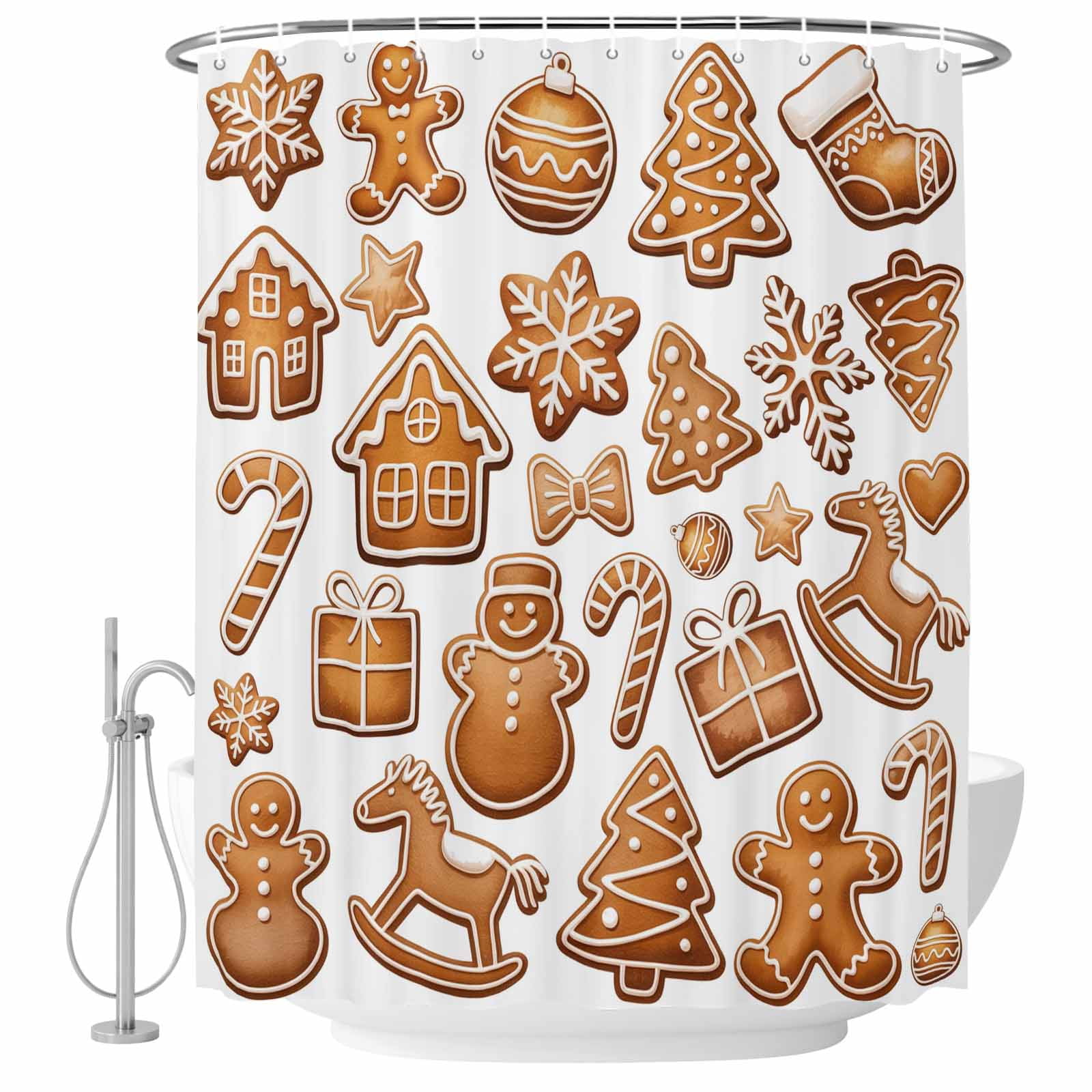 Gingerbread Man Shower Curtain, Waterproof Shower Curtains for Bathroom ...