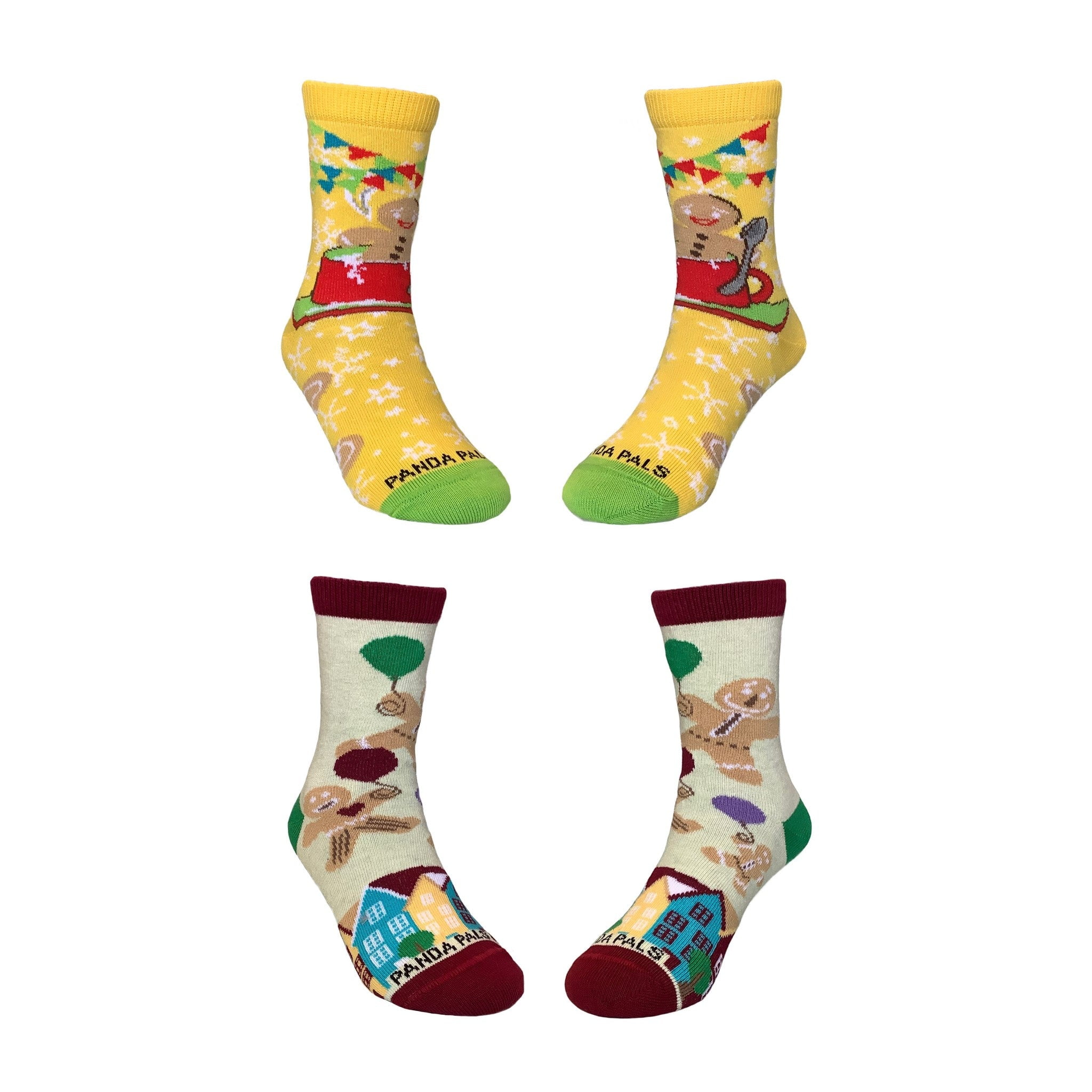 Gingerbread Man Sock Set for Kids (Ages 3-7) Size: Small (Age 3-5 ...