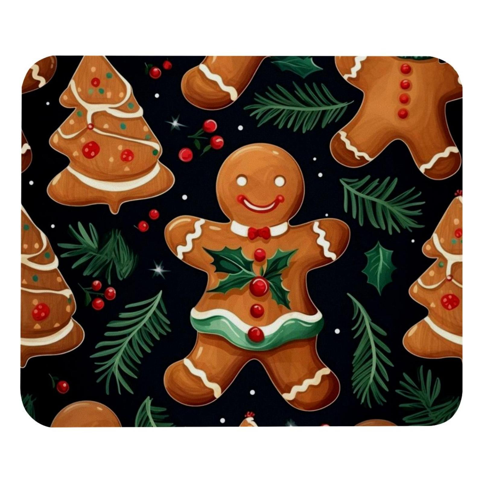 Gingerbread Man Square Desk Mat, 8.3x9.8 Inch, Non-Slip Rubber Bottom ...