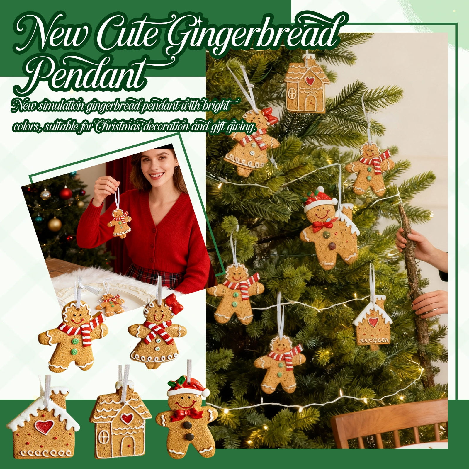 Gingerbread Man Statue Small Sculpture Hanging Ornament Custom Figurine ...