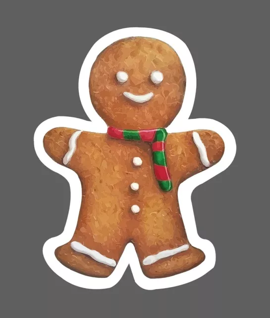 Gingerbread Man Sticker Cookie Waterproof Sticker Phone Decal Water ...