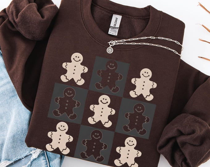 Gingerbread Man Sweatshirt, Gingerbread Cookies Hoodie, Festive Outfit ...