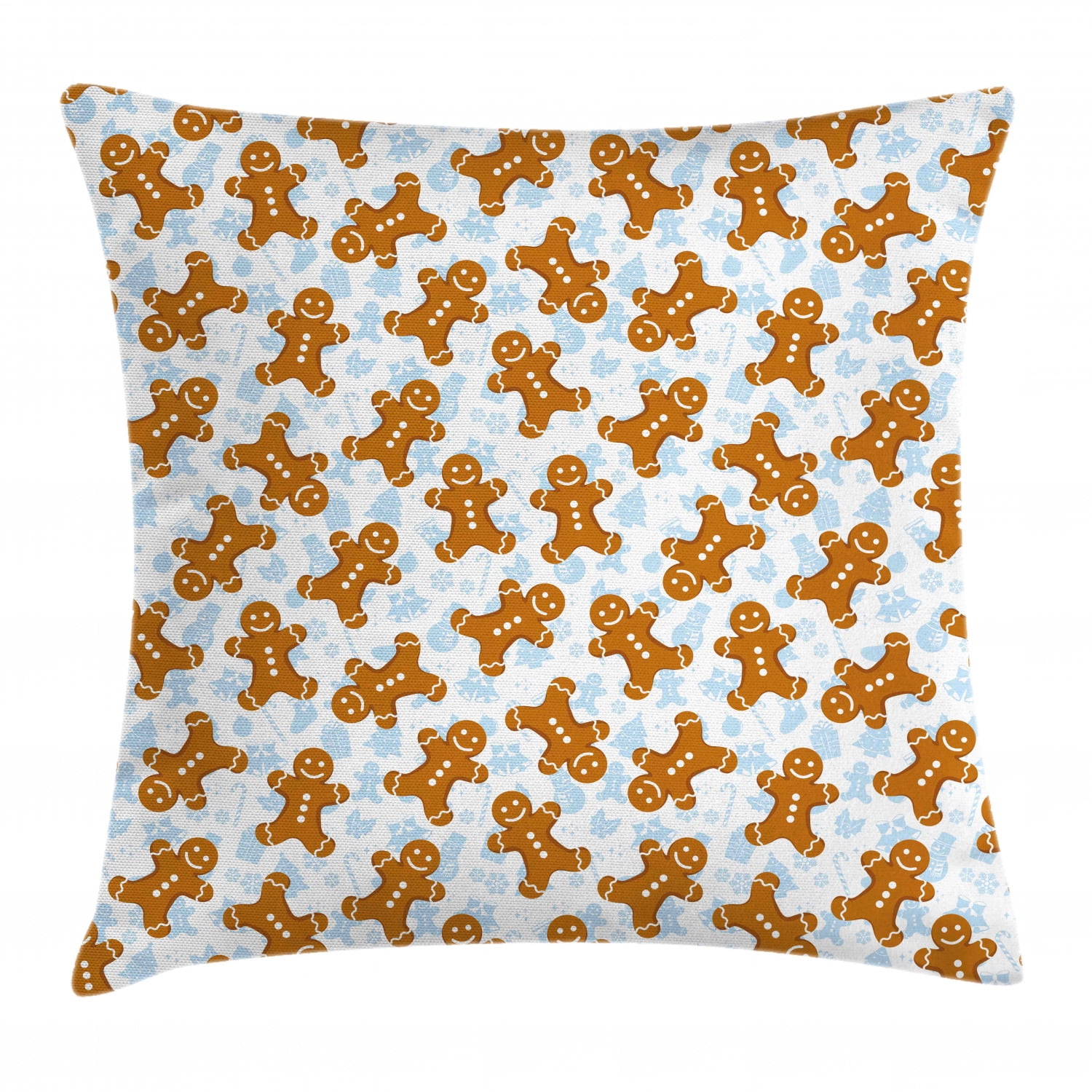 Gingerbread Man Throw Pillow Cushion Cover, Traditional Christmas Icons ...