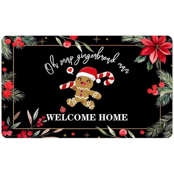 Gingerbread Man Welcome Home Doormat Merry Christmas Design 24 x 16 ...