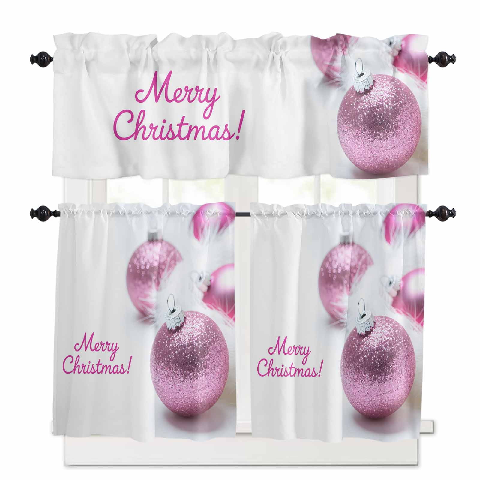 Gingerbread Man Xmas Tree Curtain Valances Set Pine Needle Star Candy ...