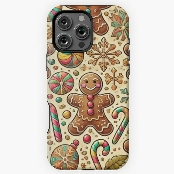 Gingerbread Man and Candy Phone Case for iPhone 11 12 13 14 15 16 17 ...