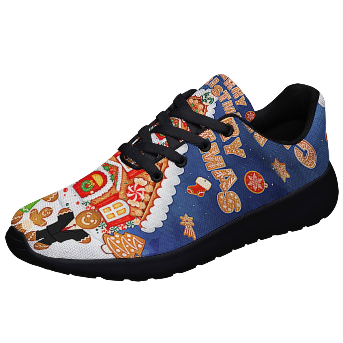 Gingerbread Merry ChriStas Shoes Sneakers for Women Men Black Size 4 ...