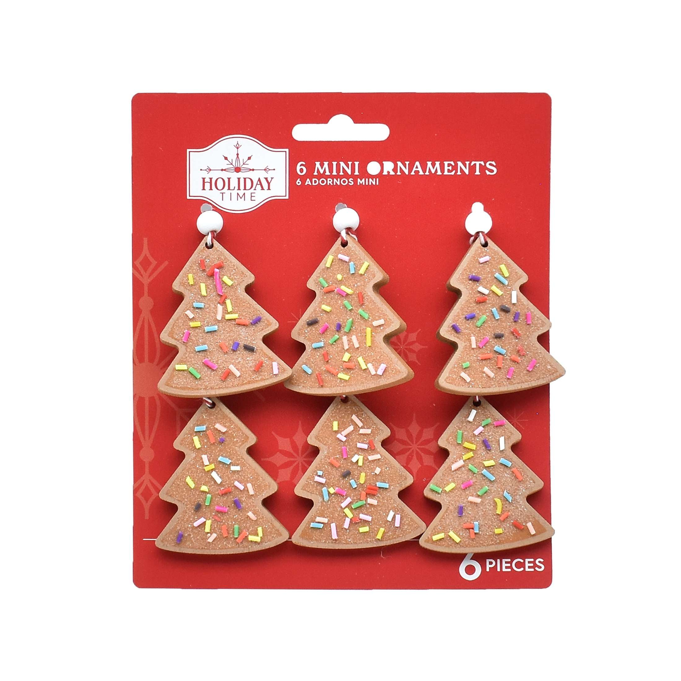 Gingerbread Mini Tree with Sprinkle Ornament,6 Count, by Holiday Time ...