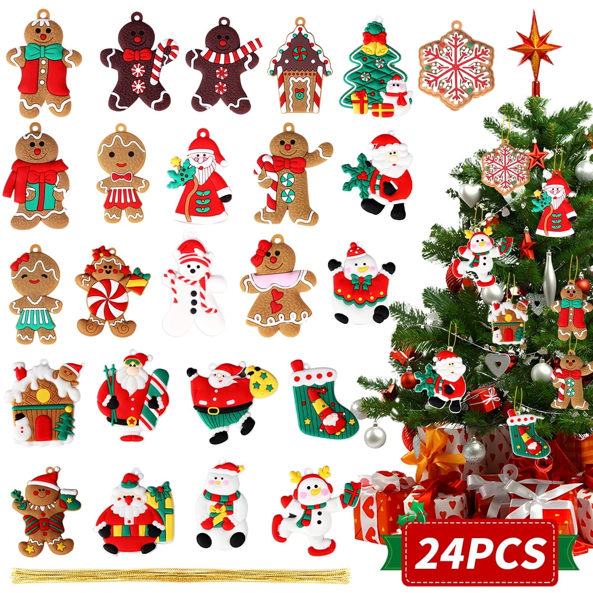 Gingerbread Ornaments for Christmas Tree Gingerbread Theme Christmas ...