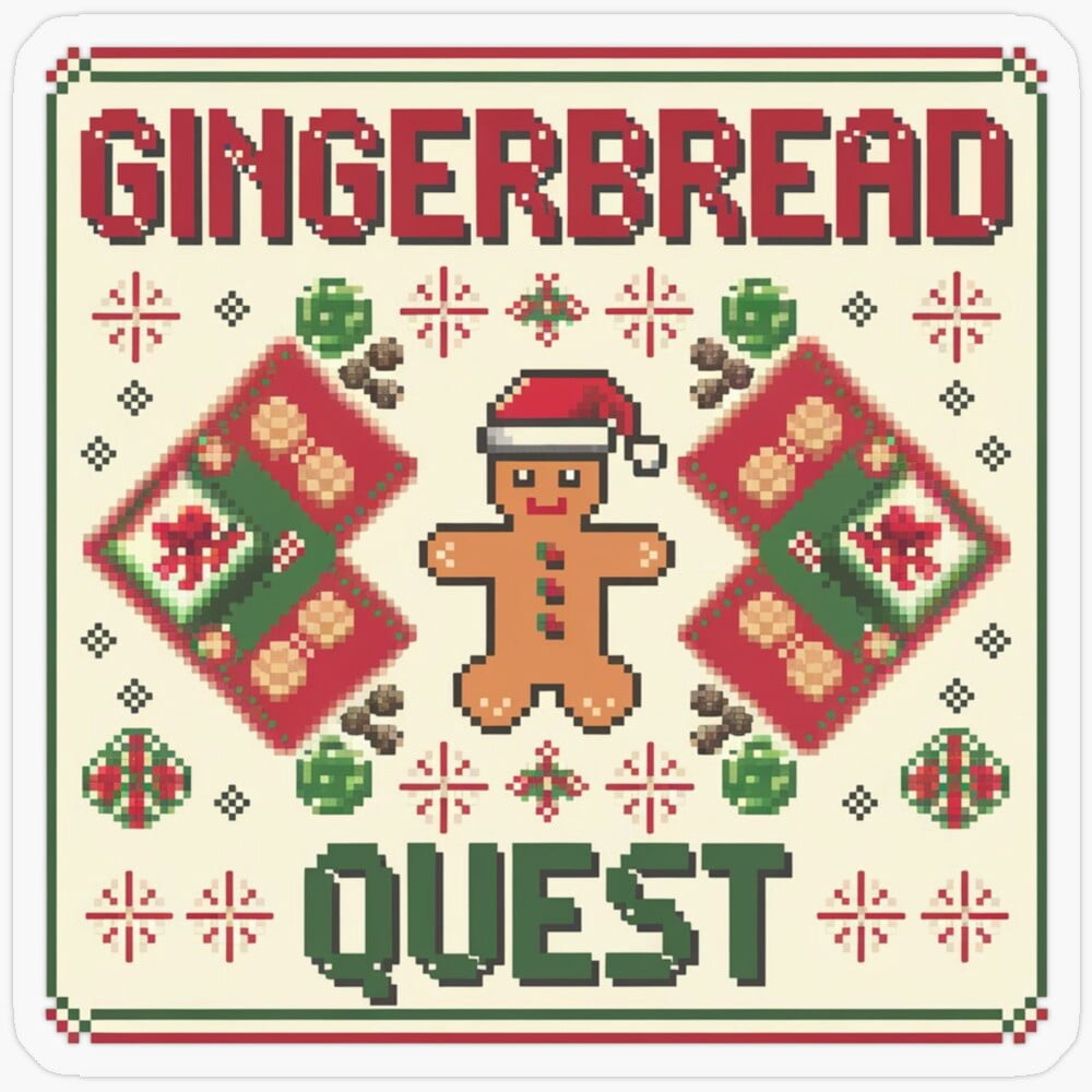 Gingerbread Quest Festive Nordic Pixel Art Transparent Stickerphone ...