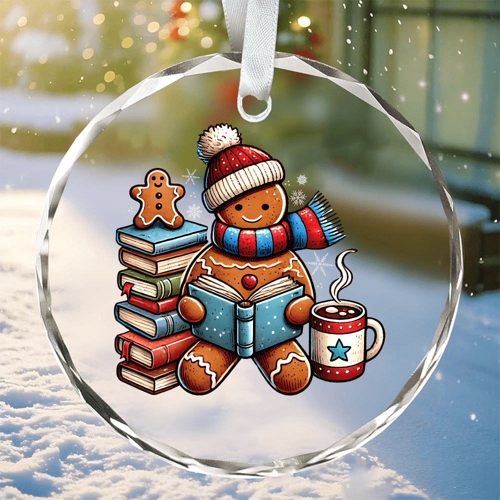 Gingerbread Reading Book Lovers Bookworm Librarian Ornament, Crystal ...