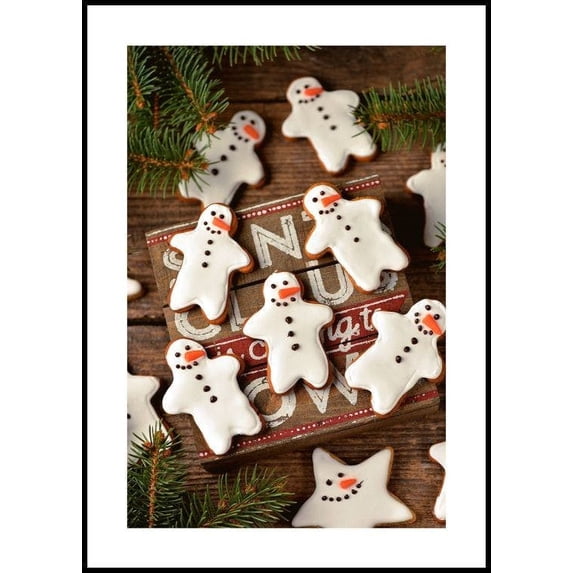 Gingerbread Snowmen Poster Wall Art, Modern Wall Decor For Living Room ...