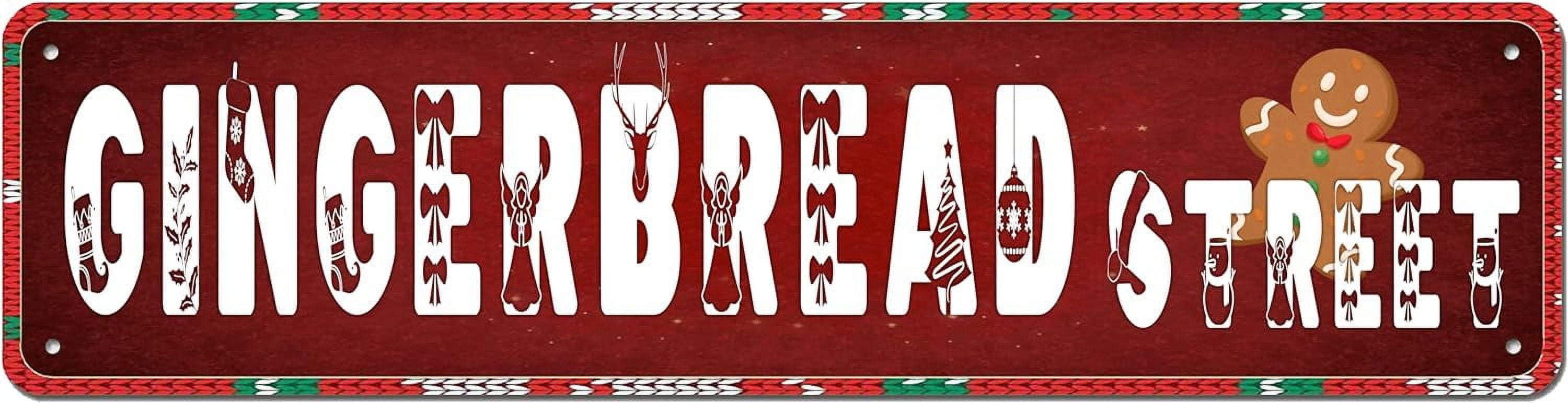 Gingerbread Street Sign Christmas Street Road Sign Plaque Sign Tin Sign ...
