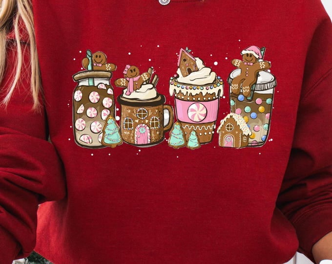 Gingerbread Sweatshirt Sweater Coffee Lover Sweater Gingerbread Shirt ...