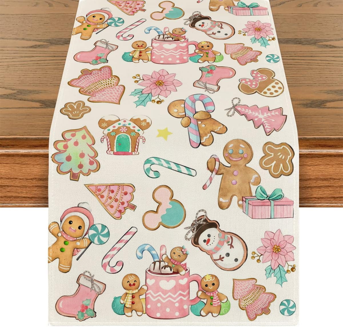 Gingerbread Table Runner Christmas Table Runner Gingerbread Christmas ...