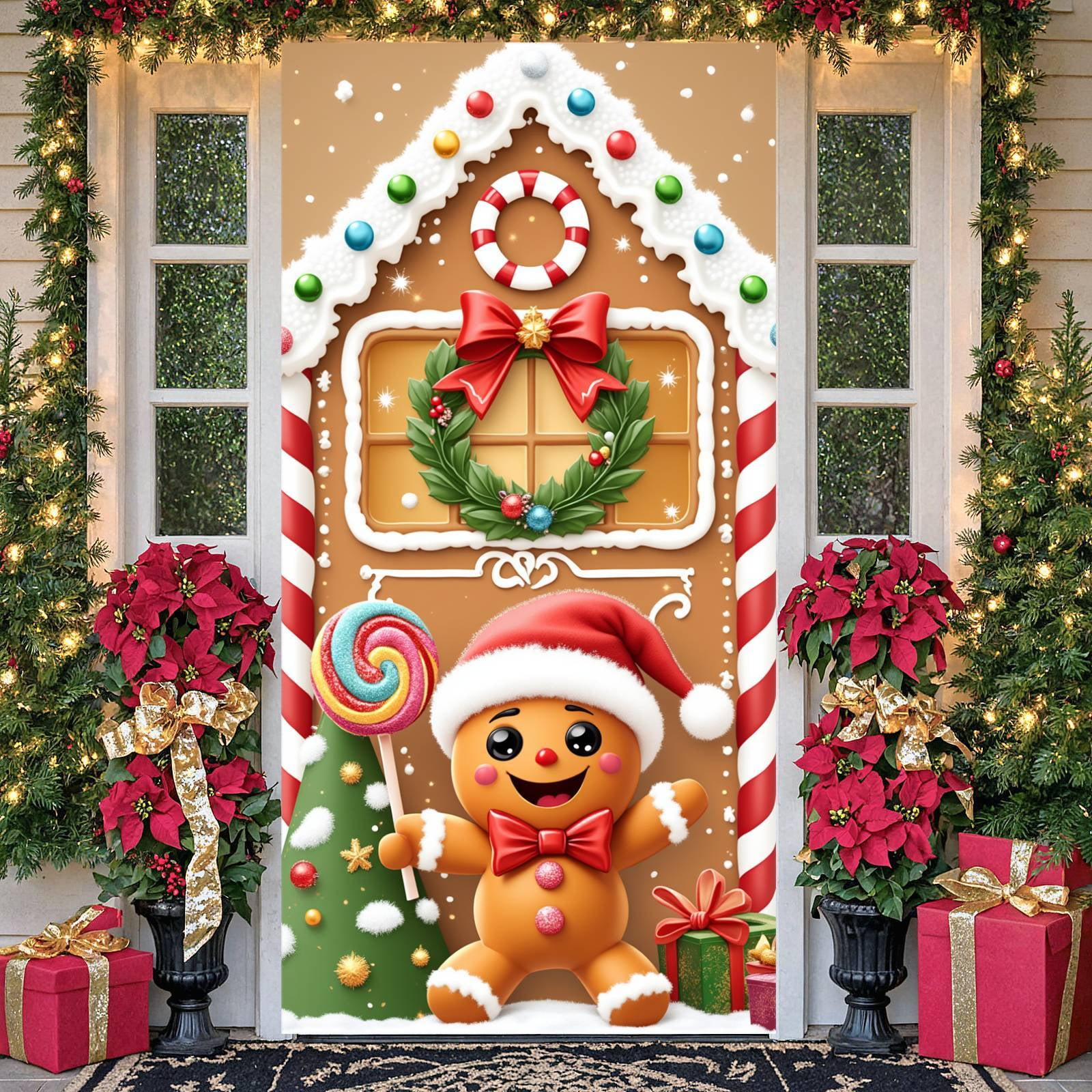 Gingerbread Theme Gingerbread Banner Christmas Wreath Christmas Display ...