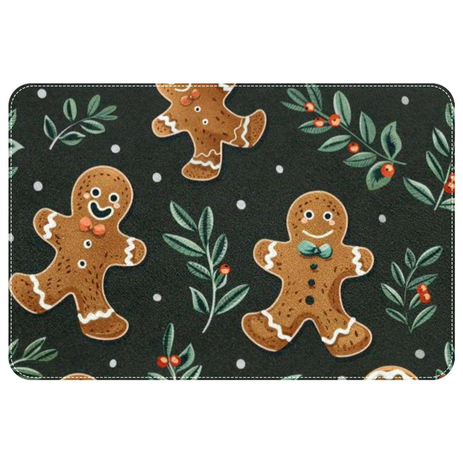 Gingerbread man Area Rugs: Polyester Non-Slip Kitchen Mat Office Rug ...