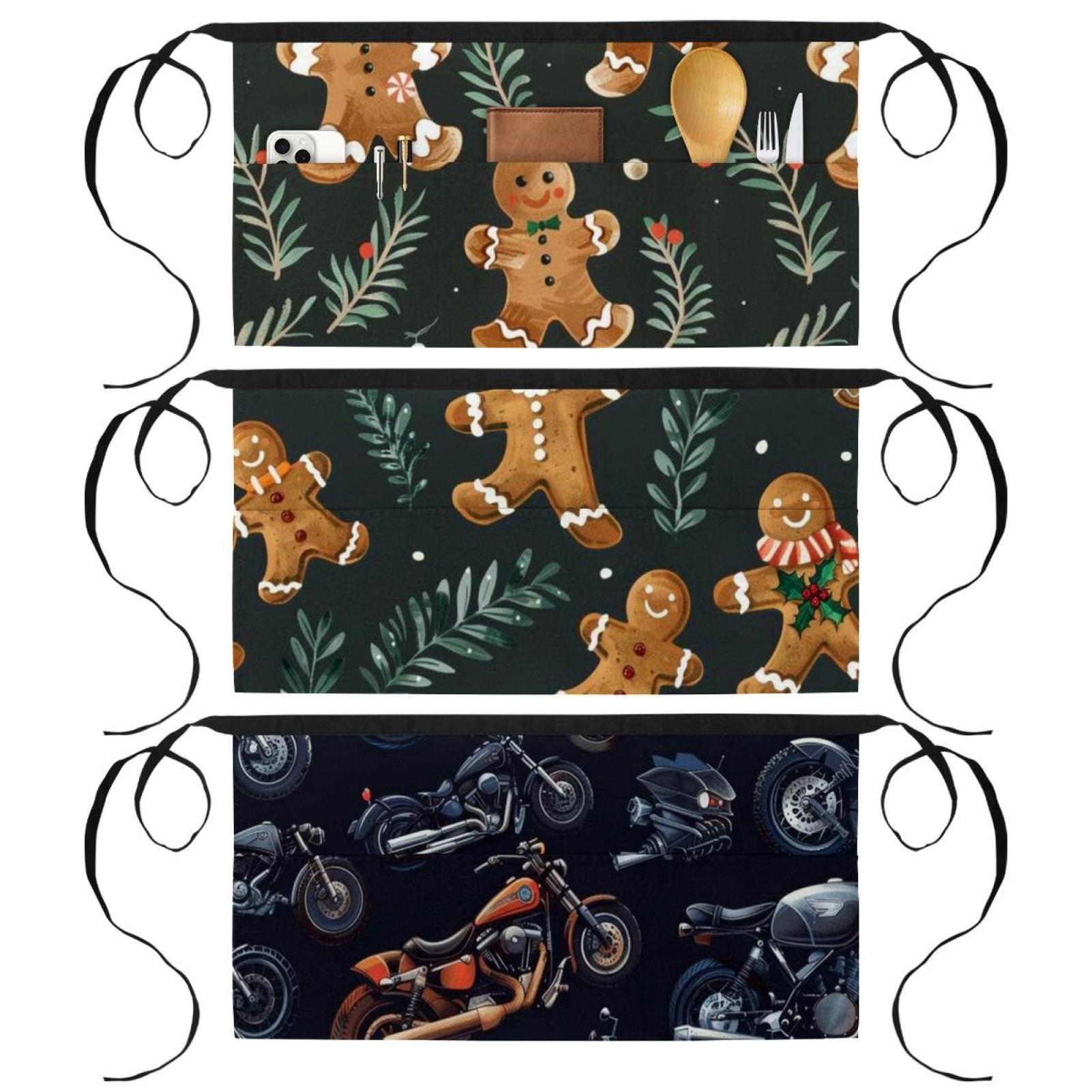 Gingerbread man Custom Apron with 3 Pockets, Printed Design - for ...