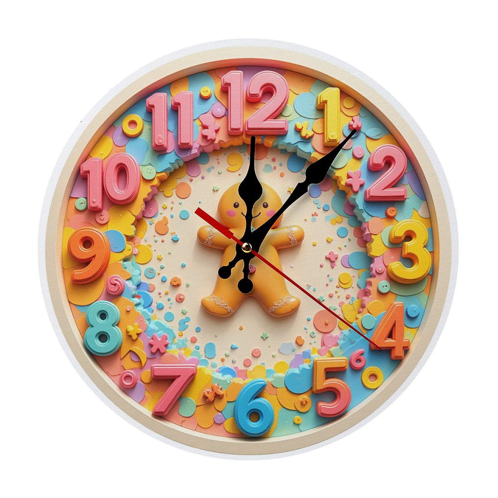Gingerbread man centerpiece surrounded by a burst of colorful polka ...