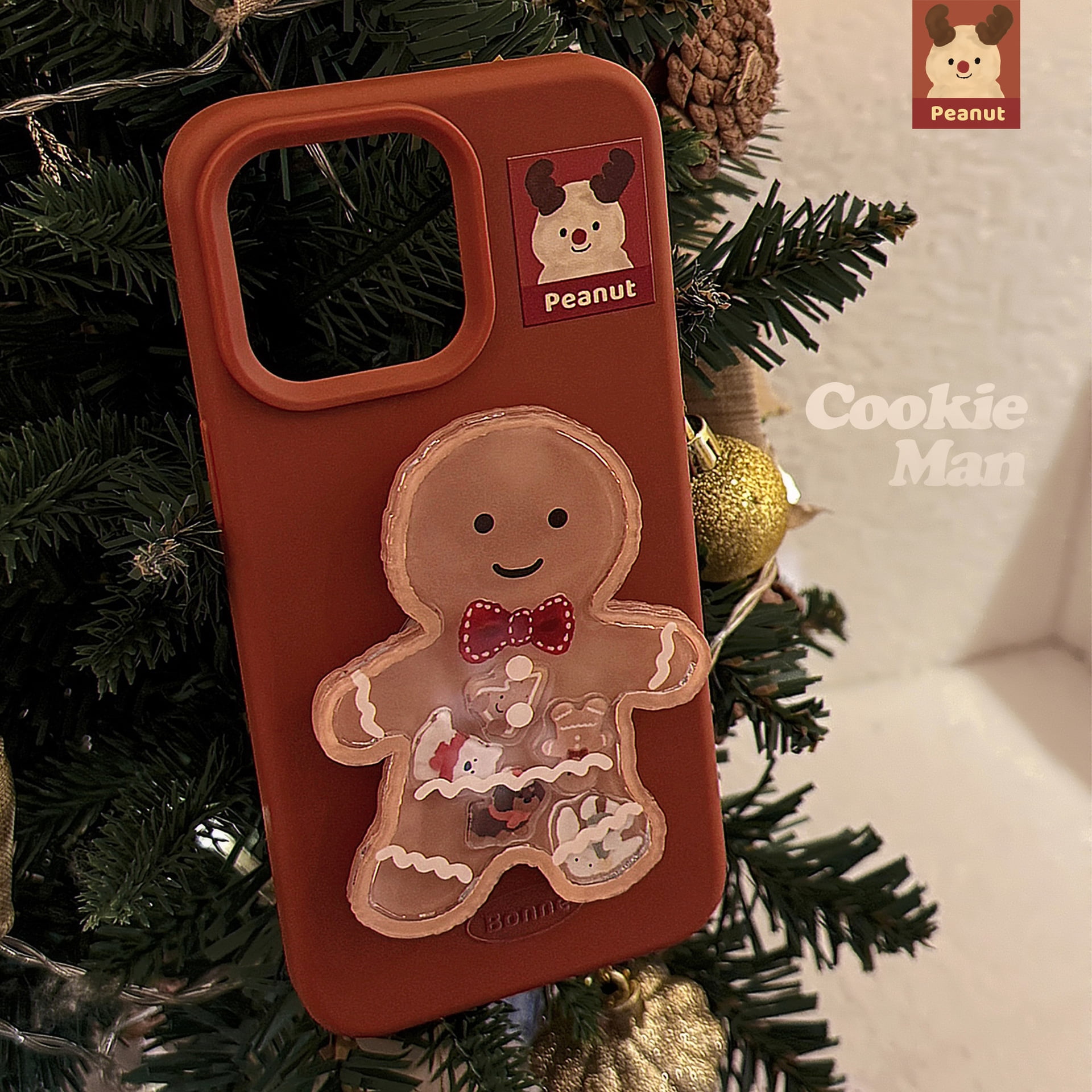 Gingerbread man shaker stand iphone16 mobile phone case apple 15promax ...