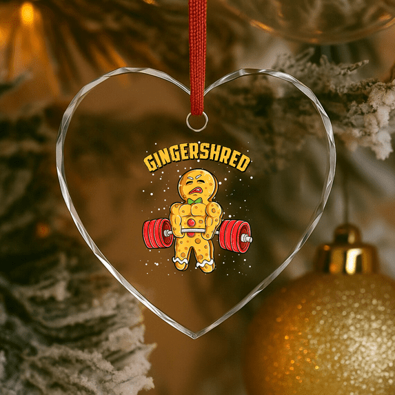 Gingershred Funny Gingerbread Man Gym Bodybuilding Noel Orrnament ...
