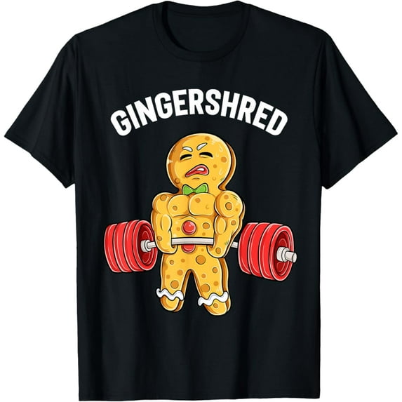 Gingershred Gingerbread Man Gym Bodybuilding T-Shirt - Walmart.com