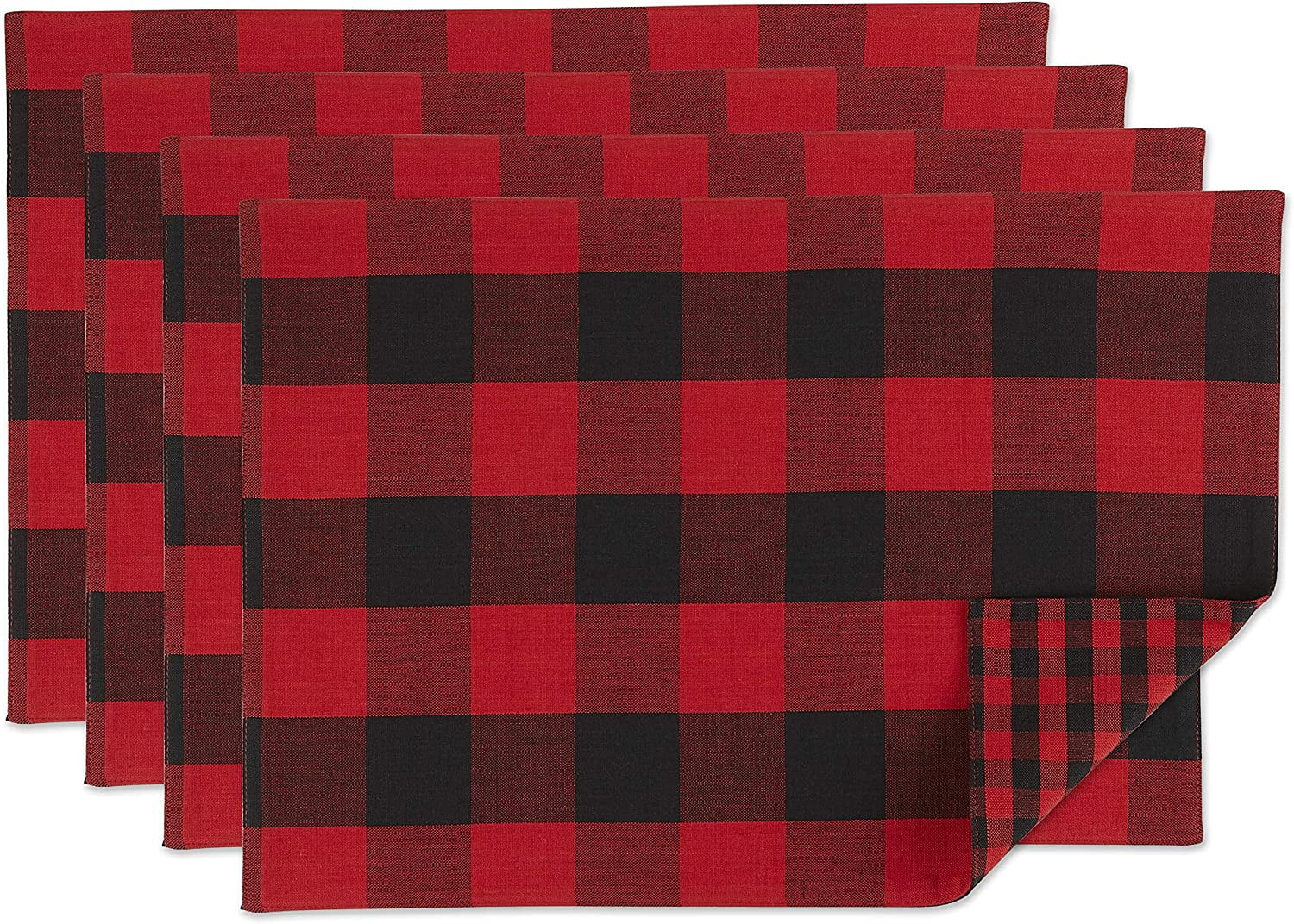 Gingham Check Tabletop Collection, Red/Black, Placemat Set - Walmart.com