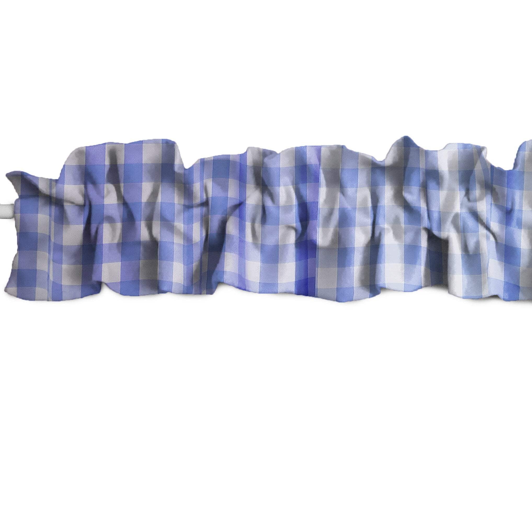 Gingham Checkered Cotton Curtain Sleeve Topper Window Treatment ...