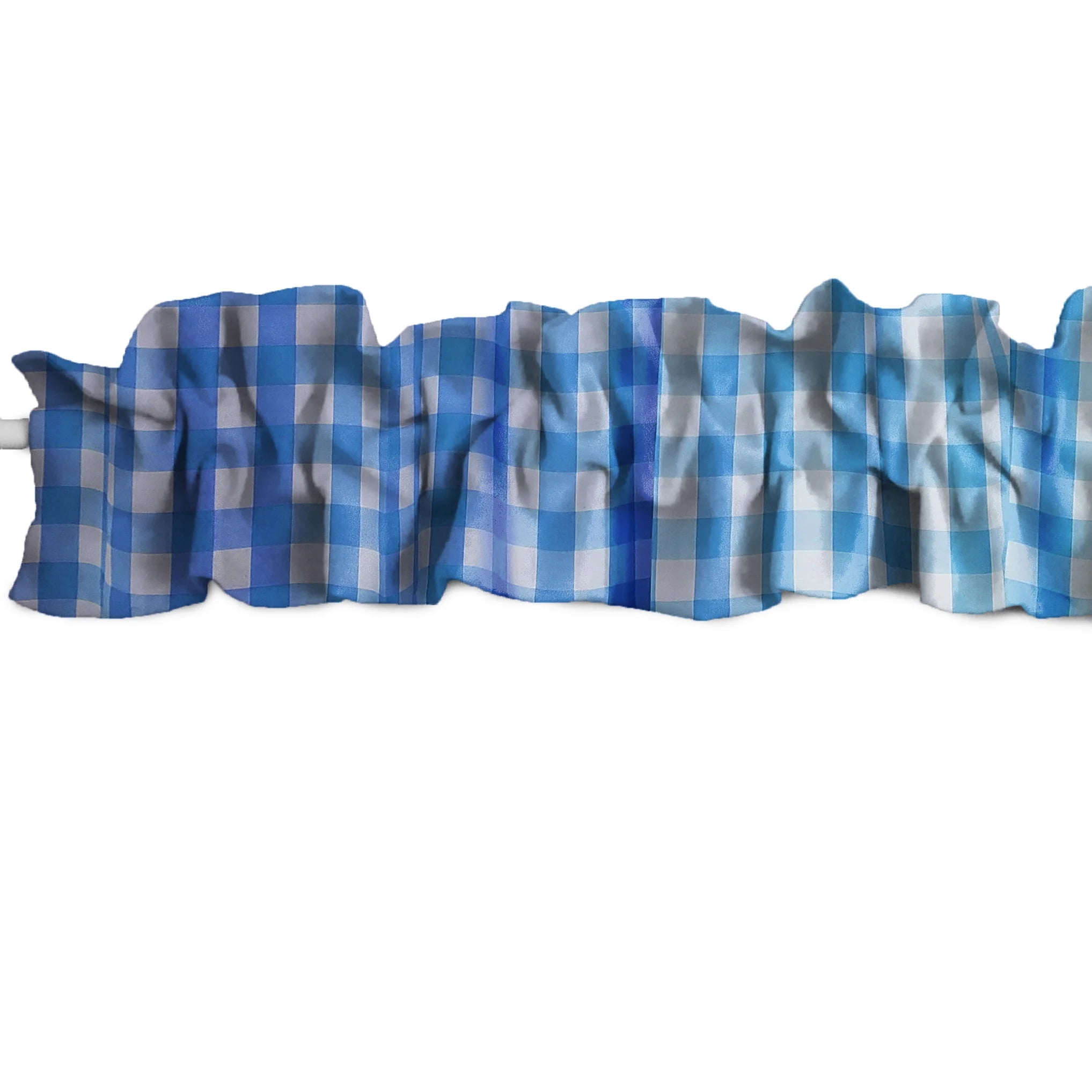 Gingham Checkered Cotton Curtain Sleeve Topper Window Treatment ...