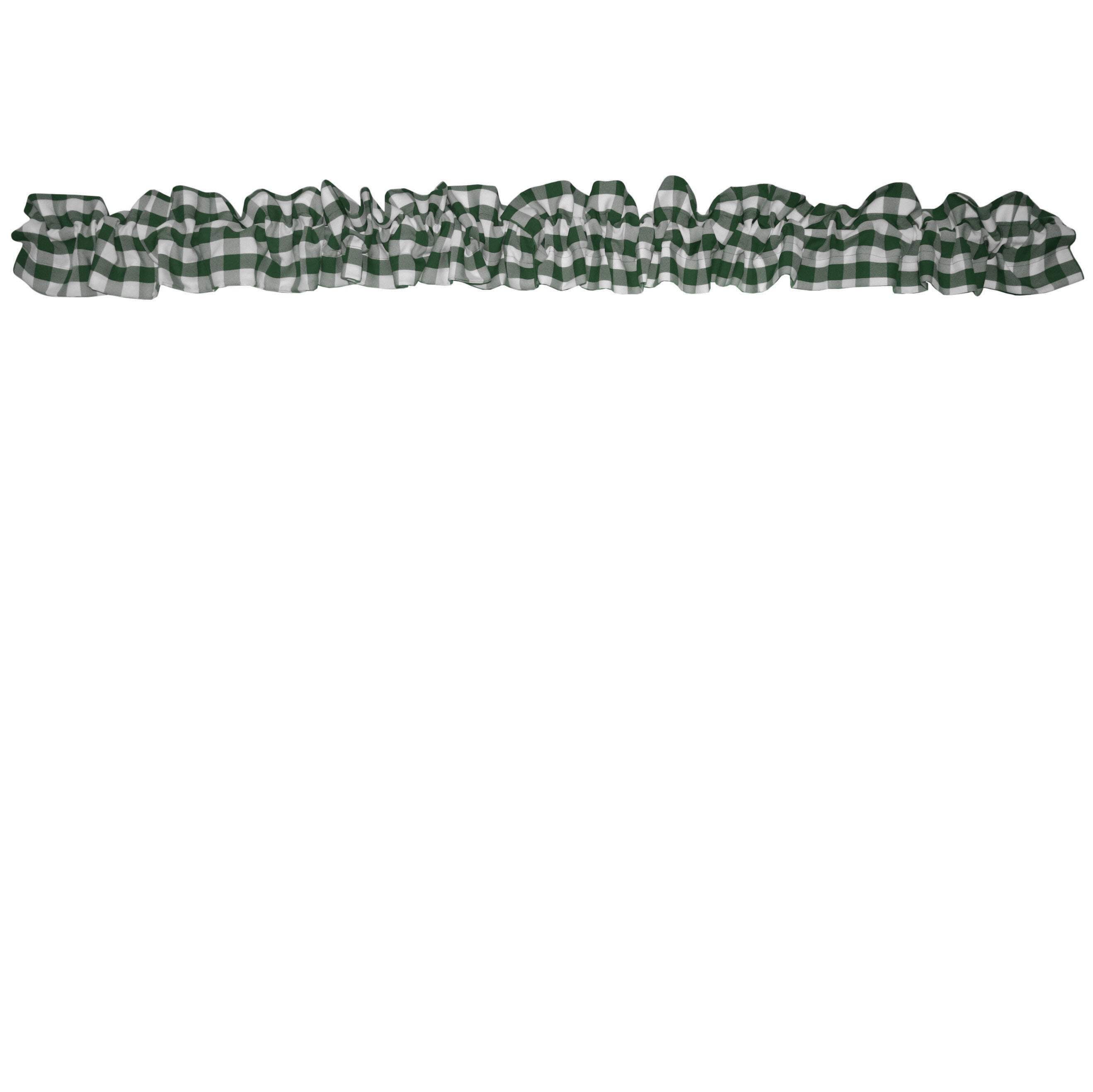 Gingham Checkered Poplin Curtain Sleeve Topper Window Treatment ...