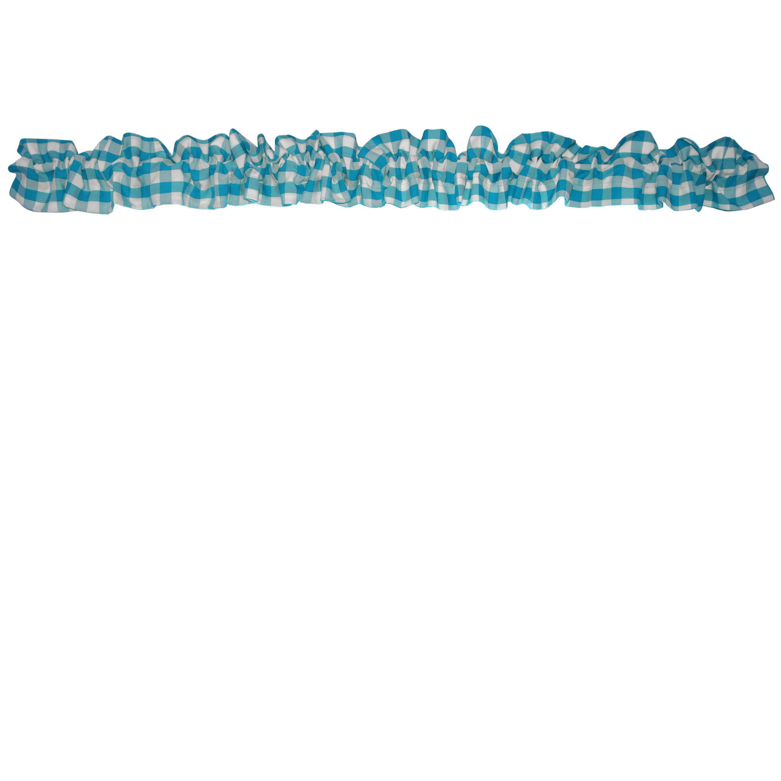 Gingham Checkered Poplin Curtain Sleeve Topper Window Treatment ...