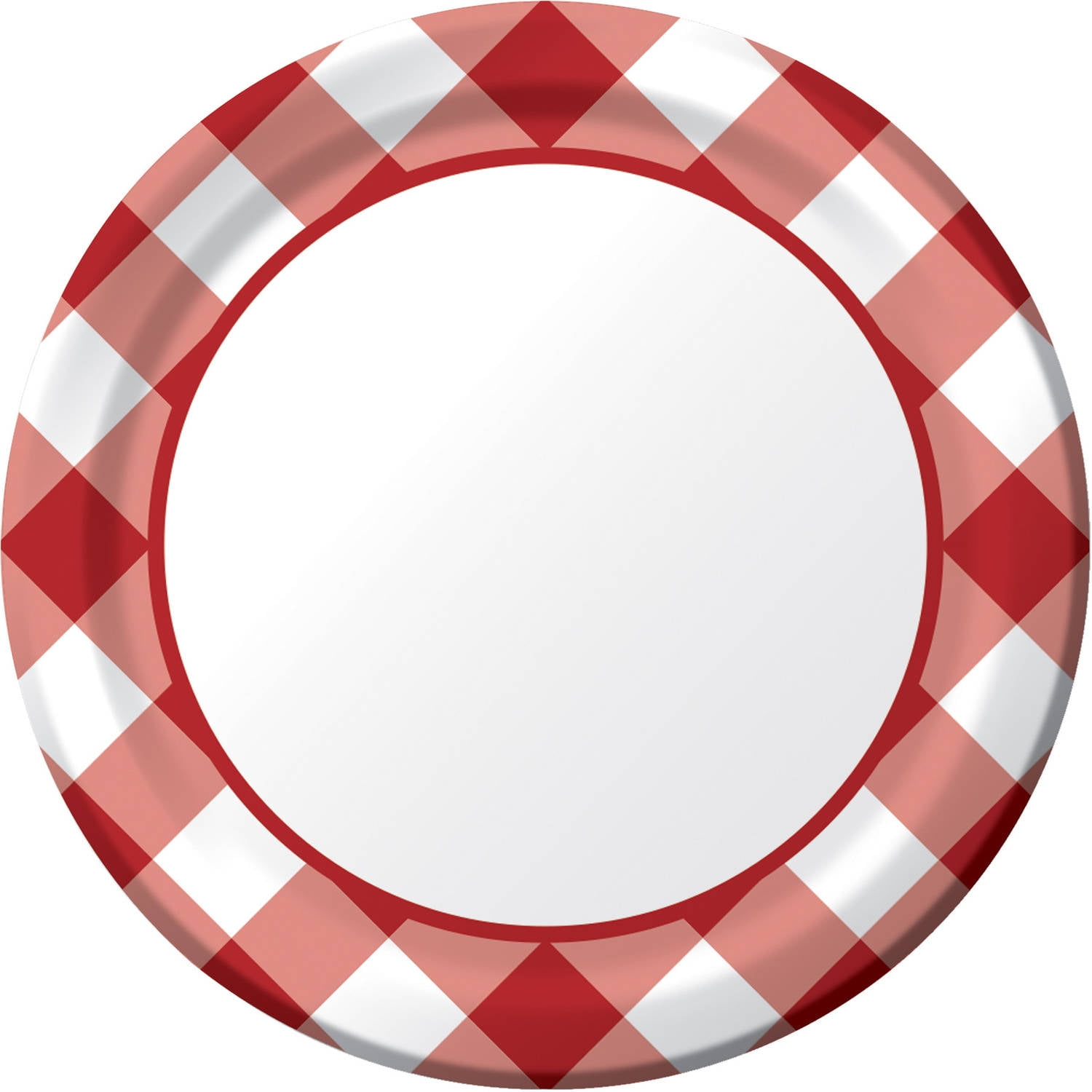 Gingham Galore Red White Check Picnic BBQ Cookout Party 7" Paper ...