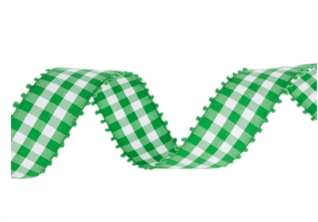 Gingham Green Ribbon With Pom Pom Edge 1 1/2 inch Craft DIY Projects ...