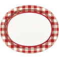 Gingham Oval Paper Plates, 12.25 in, Red and White, 8ct - Walmart.com